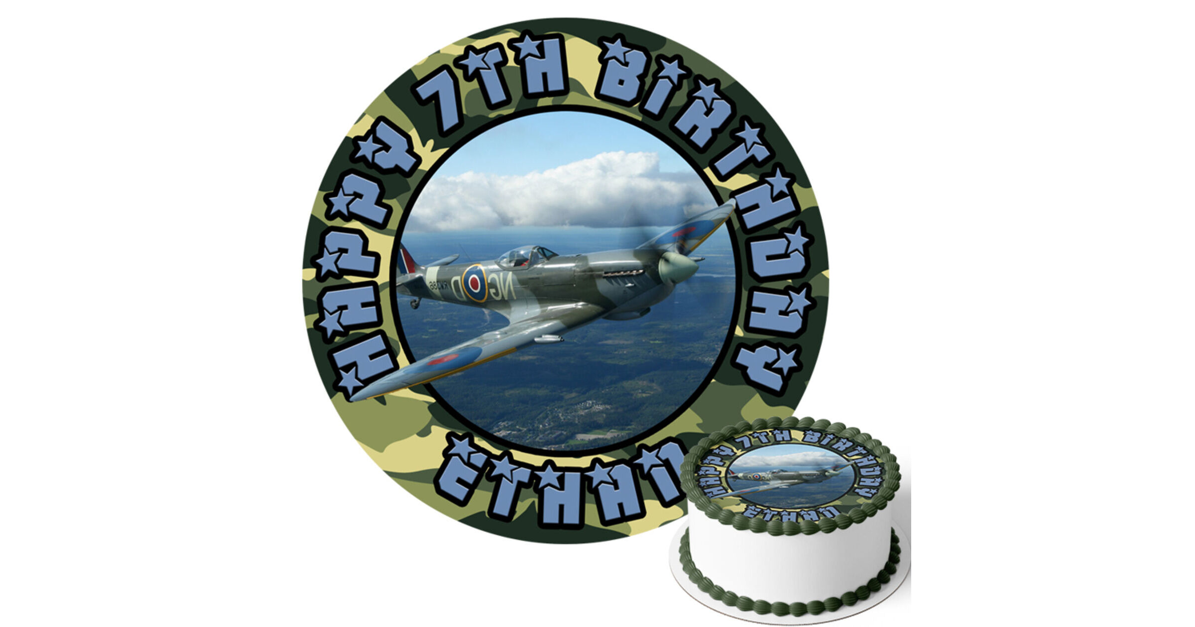 Spitfire (Round Cake Topper)