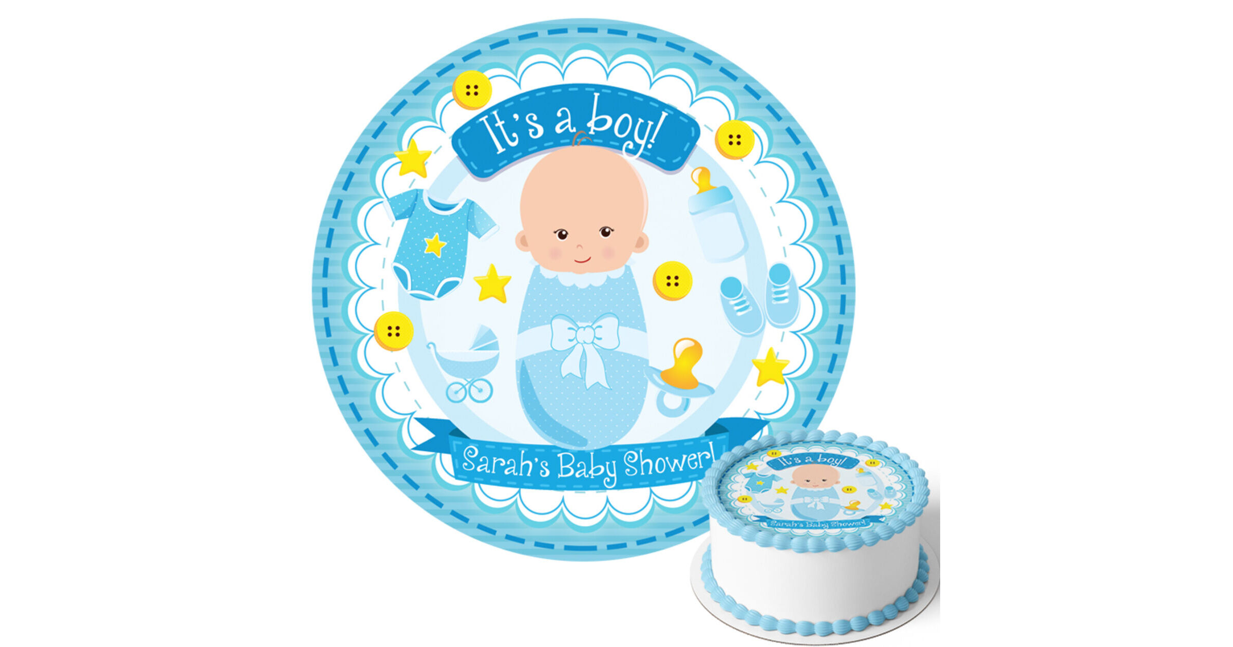 It's a Boy (Round Cake Topper)