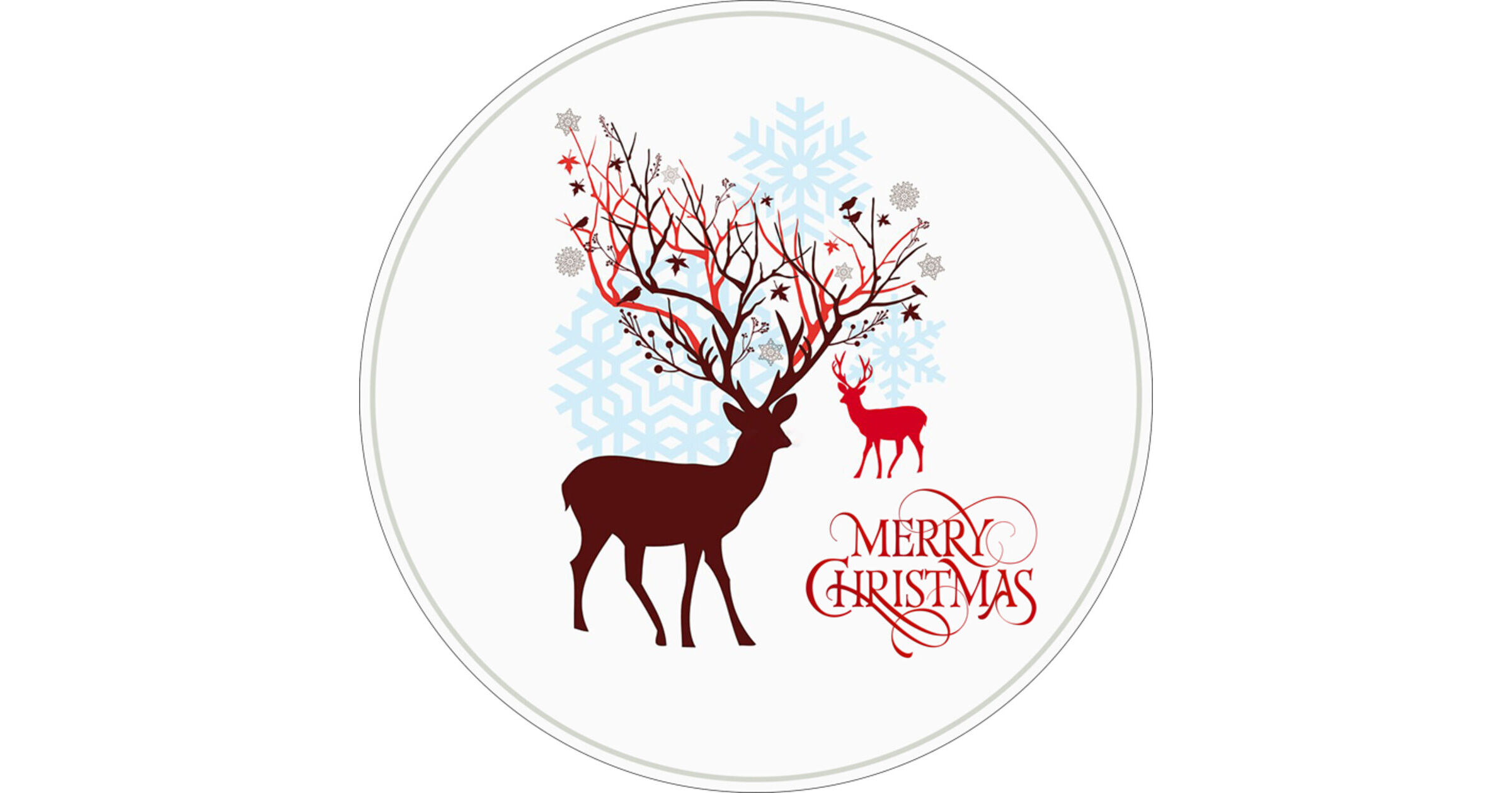 Merry Christmas (Round Cake Topper)