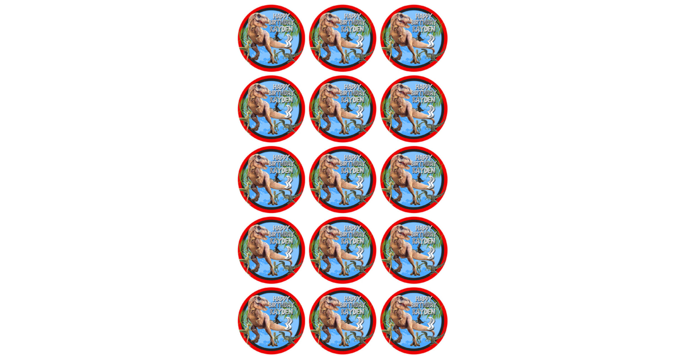 Dinosaur T Rex & Velociraptor (Cupcake Toppers)