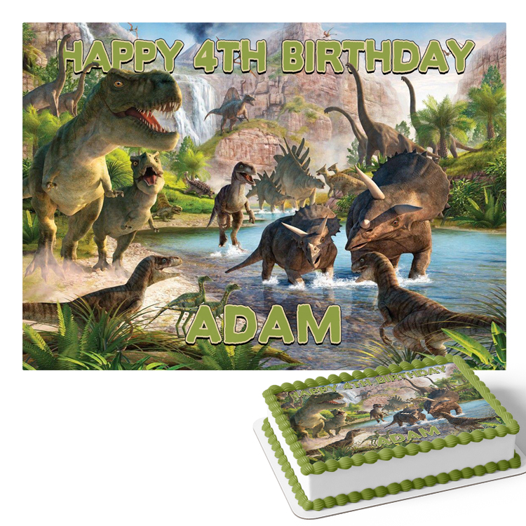 Dinosaur (Rectangle Cake Topper)