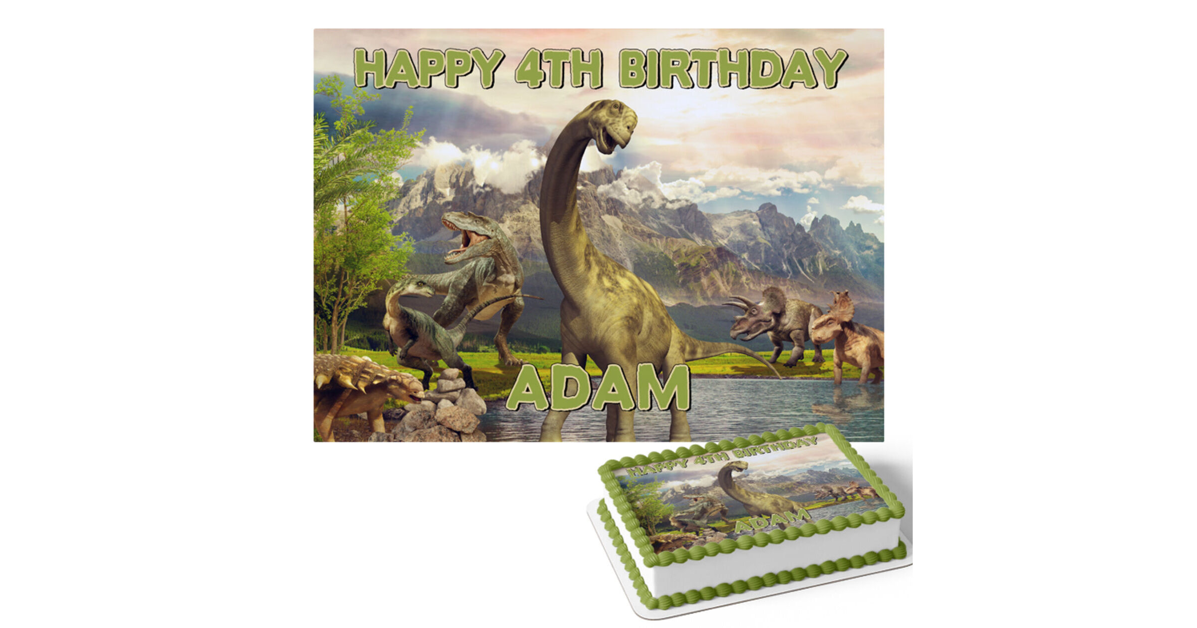 Dinosaur (Rectangle Cake Topper)