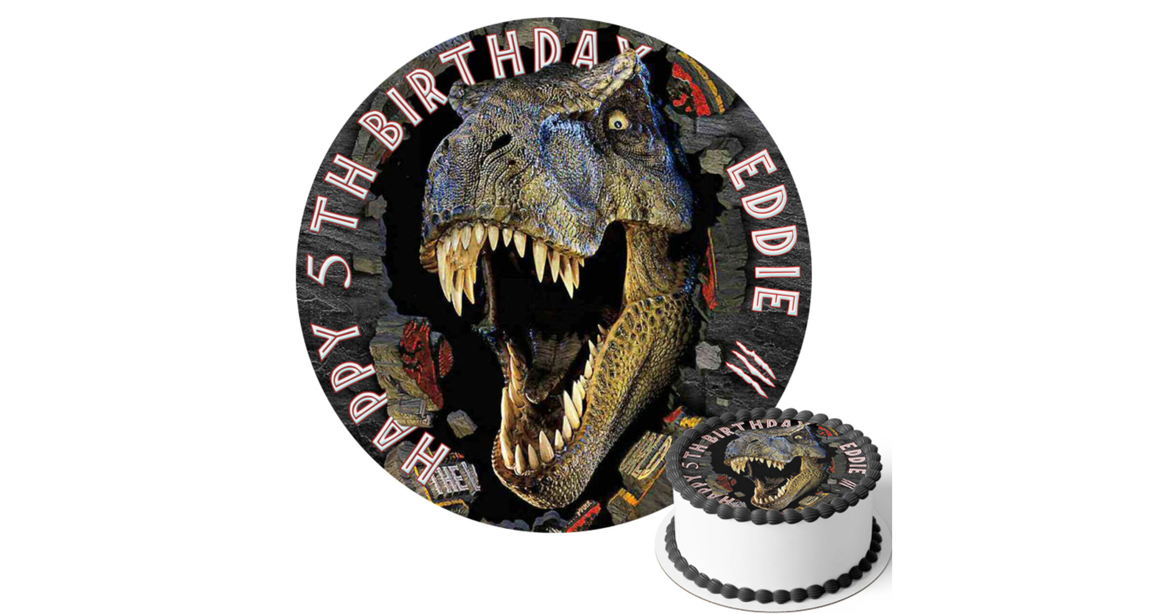 T Rex (Round Cake Topper)