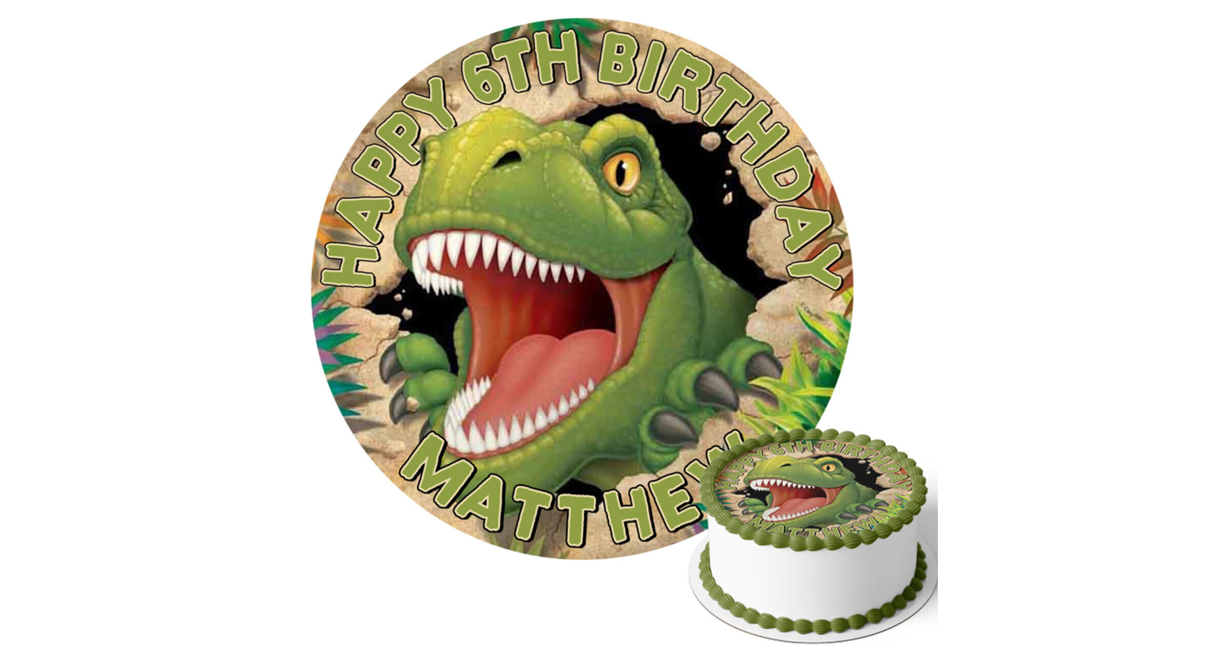 T Rex (Round Cake Topper)