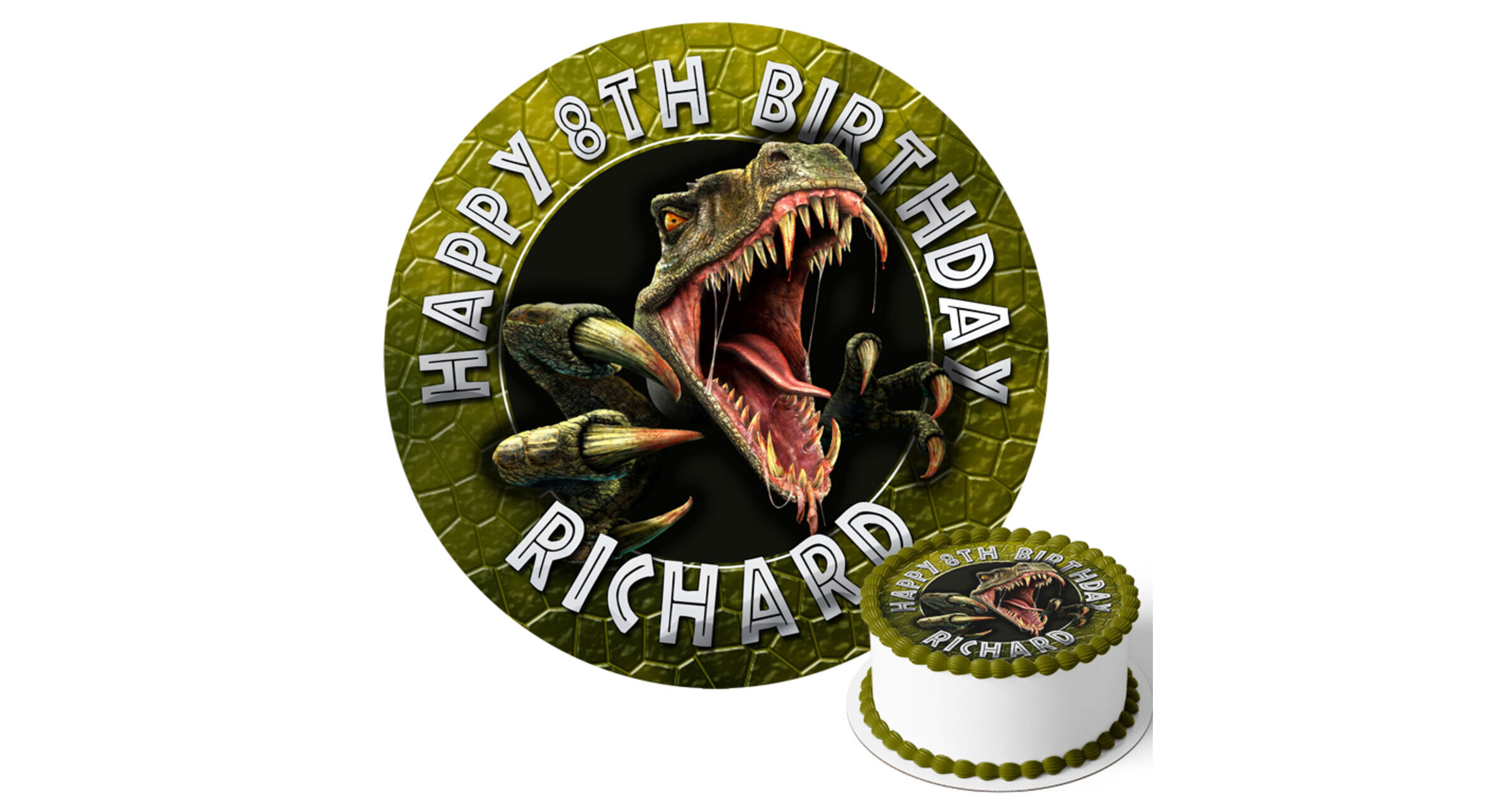 Velociraptor Dinosaur Personalised Edible Cake Topper | Sweet Tops