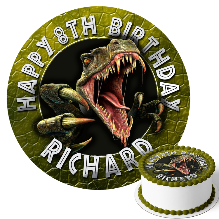 Velociraptor (Round Cake Topper)