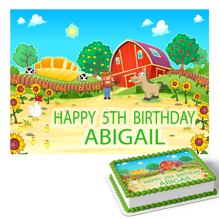 Farm Animals (Rectangle Cake Topper)