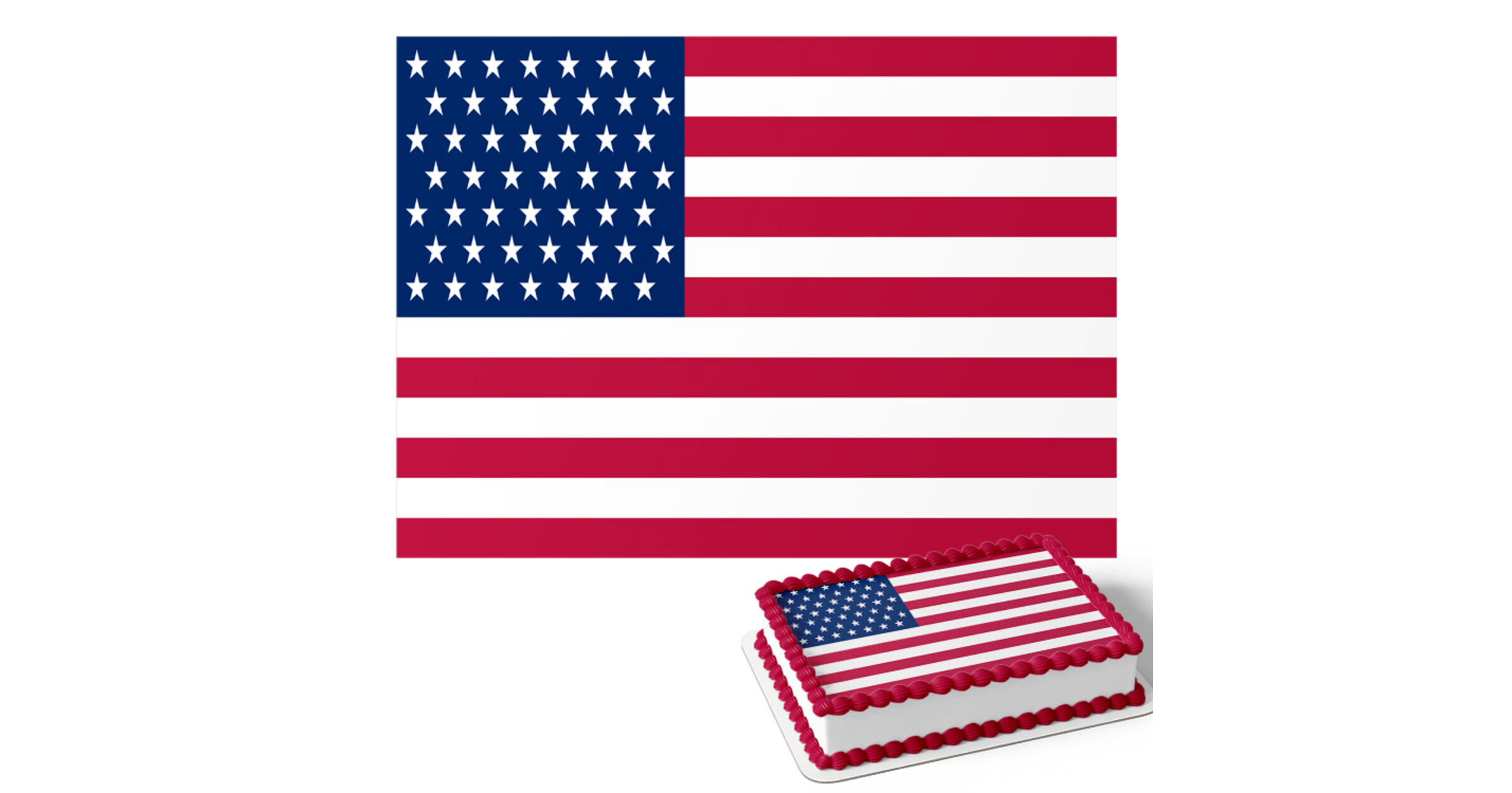 American Flag (Rectangle Cake Topper)