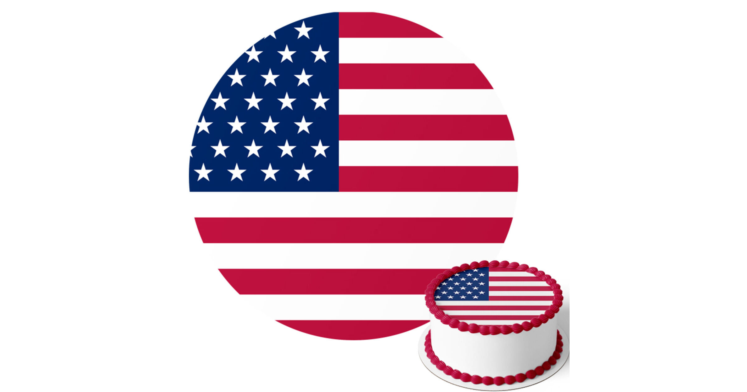 American Flag (Round Cake Topper)