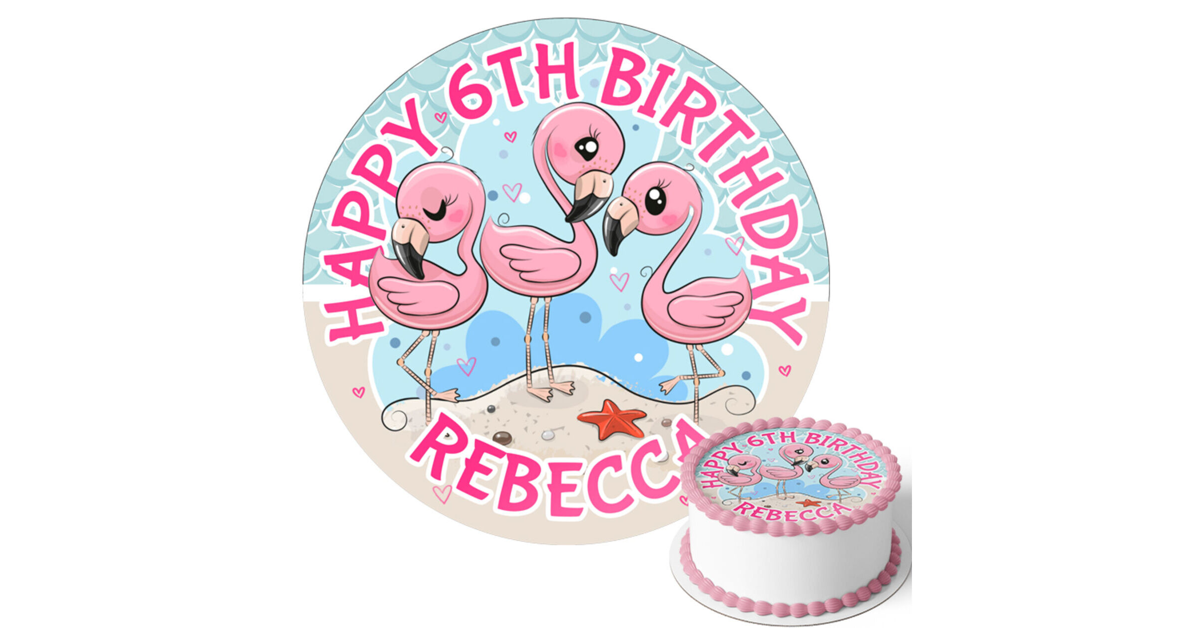 Flamingo (Round Cake Topper)