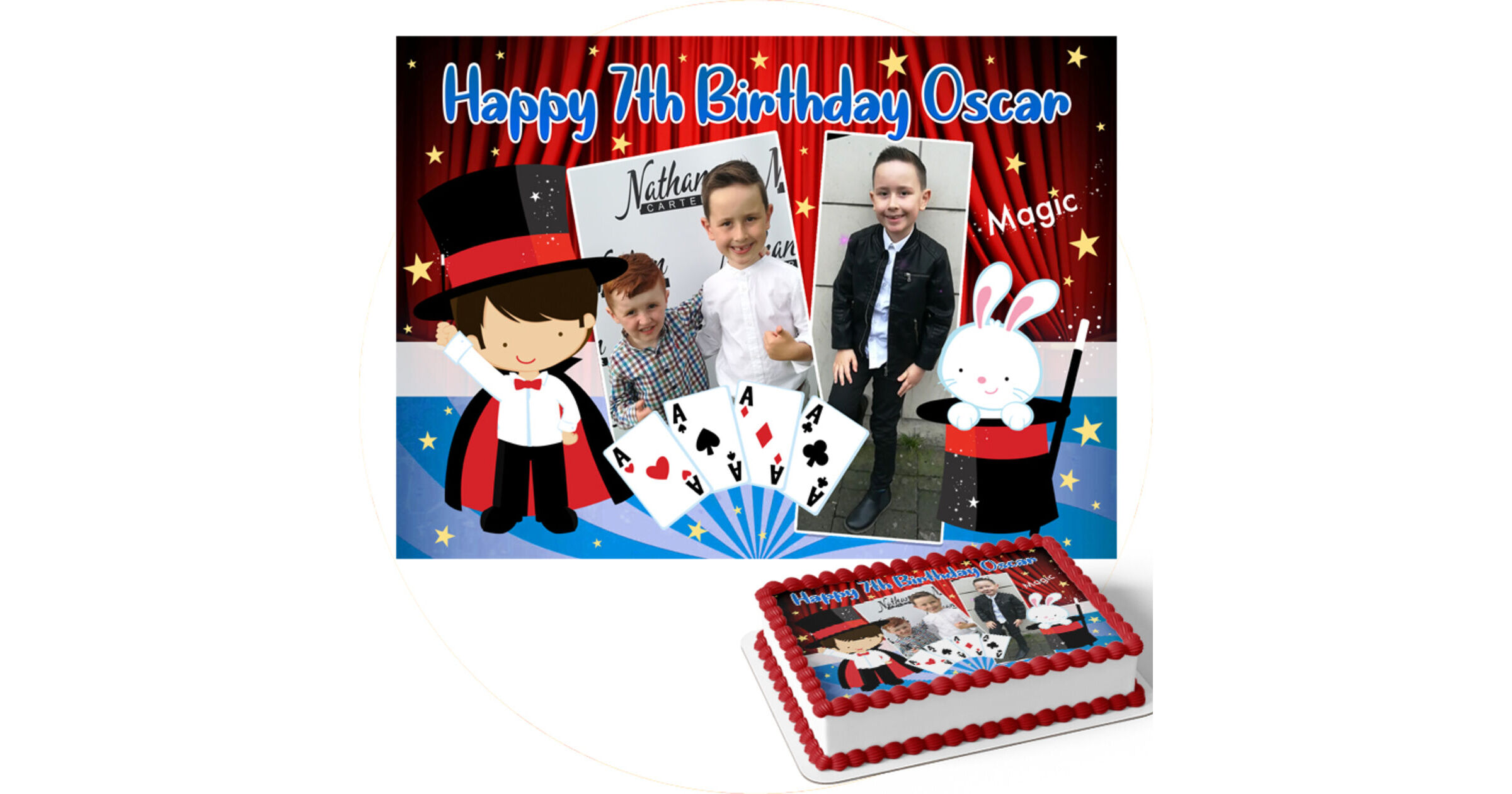 Magic + Photo (Rectangle Cake Topper)