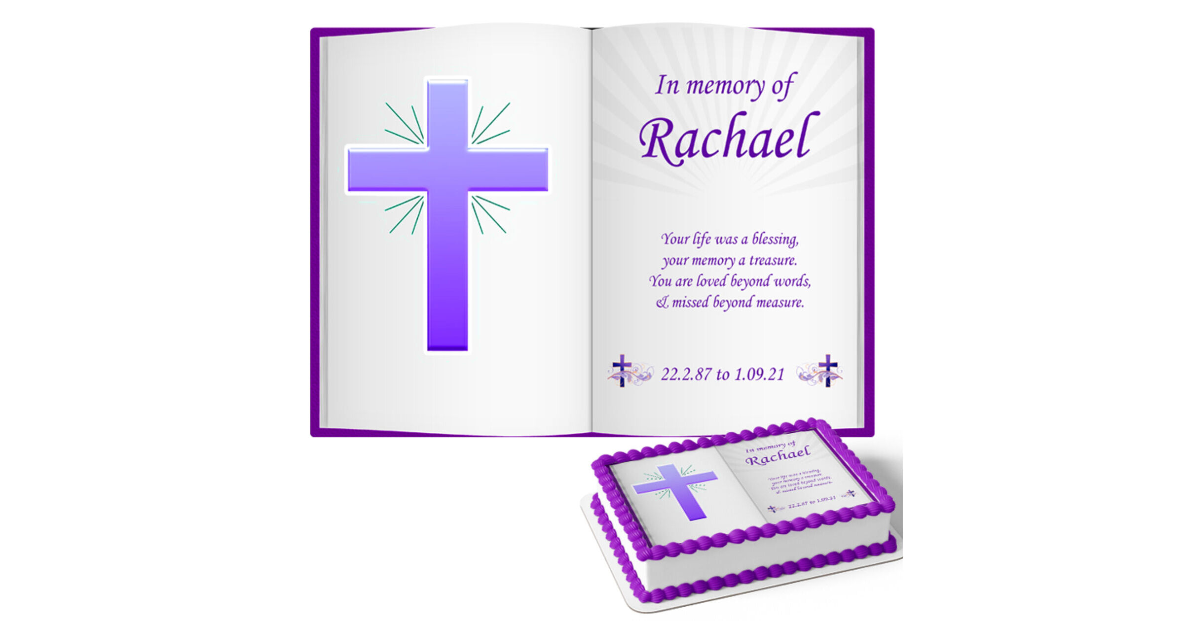 Memorial (Rectangle Cake Topper)