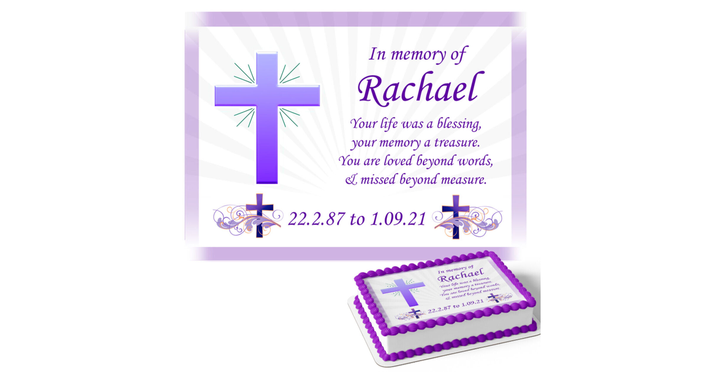 Memorial (Rectangle Cake Topper)