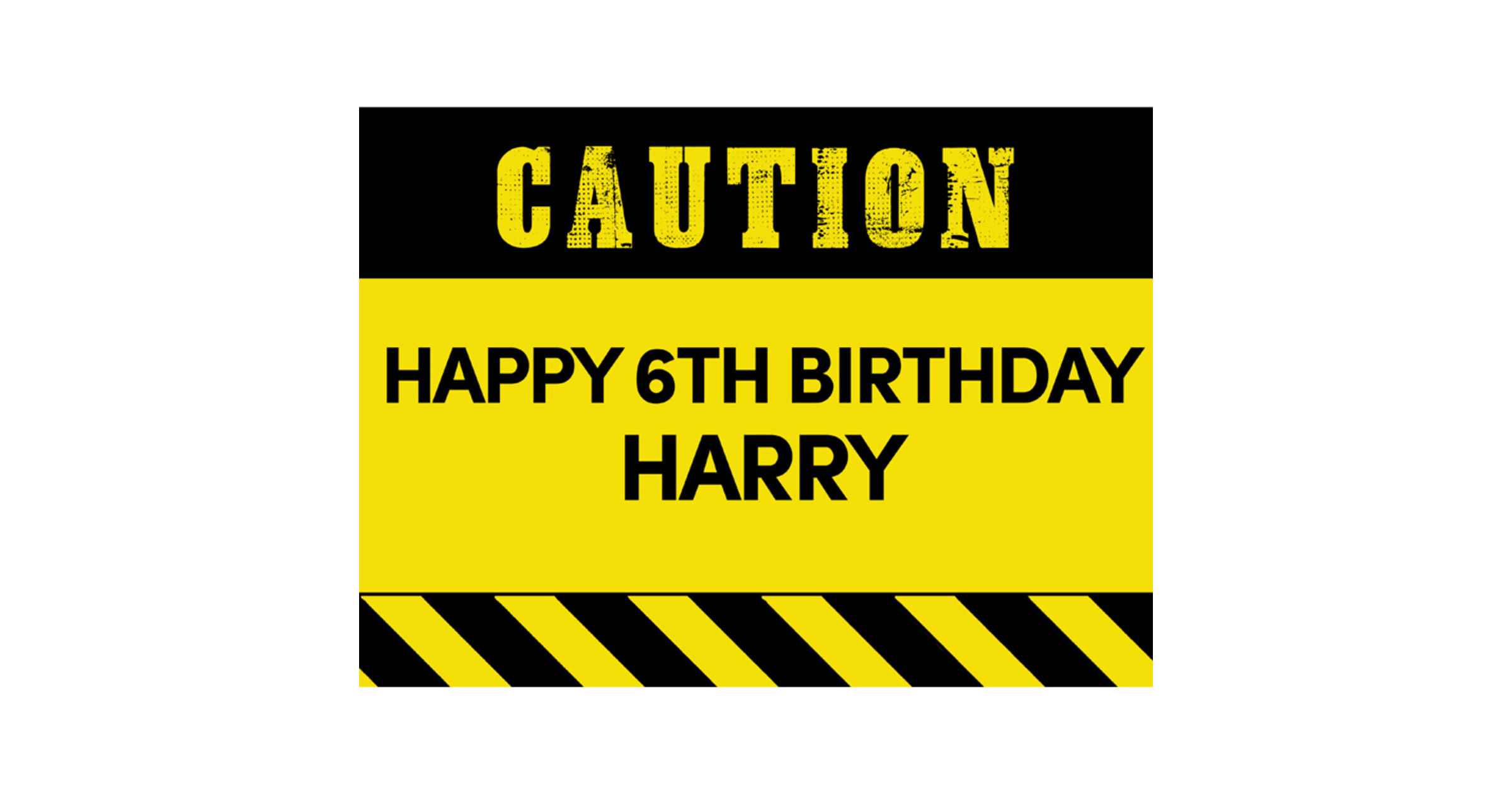 Caution (Rectangle Cake Topper)