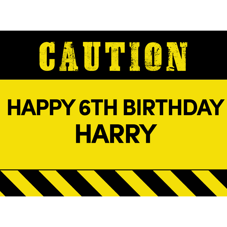 Caution (Rectangle Cake Topper)