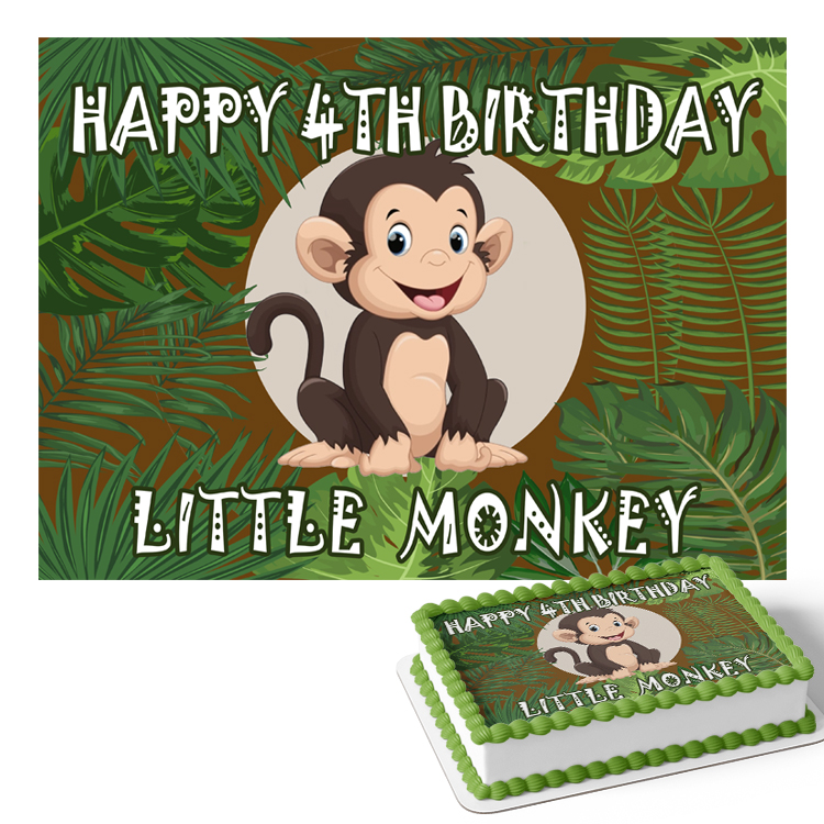 Monkey (Rectangle Cake Topper)