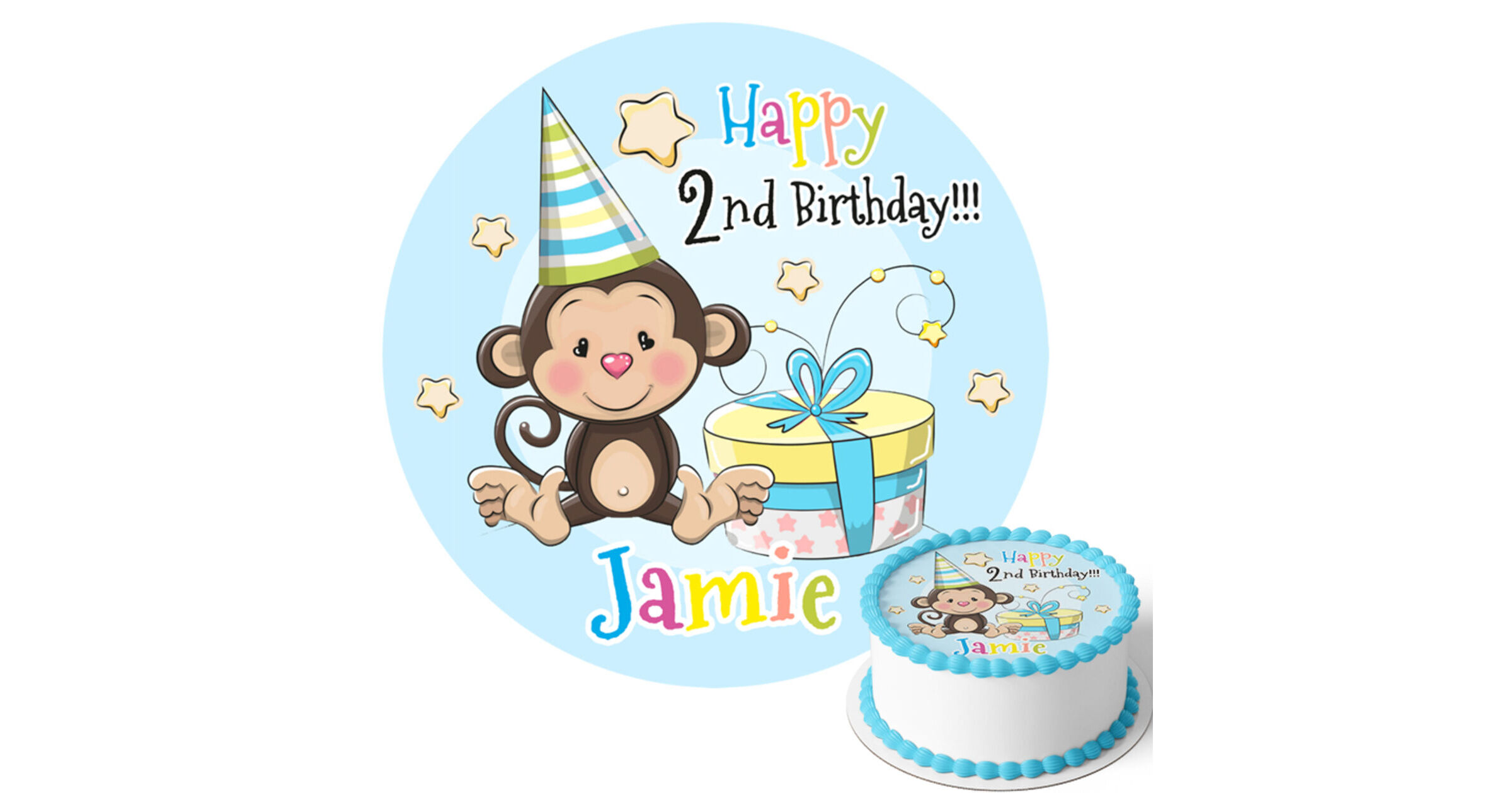 Monkey (Round Cake Topper)