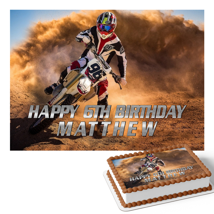 Motorcross (Rectangle Cake Topper)