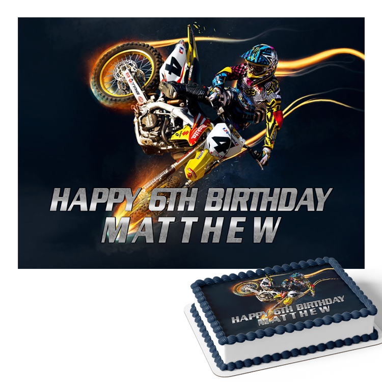 Motorcross (Rectangle Cake Topper)