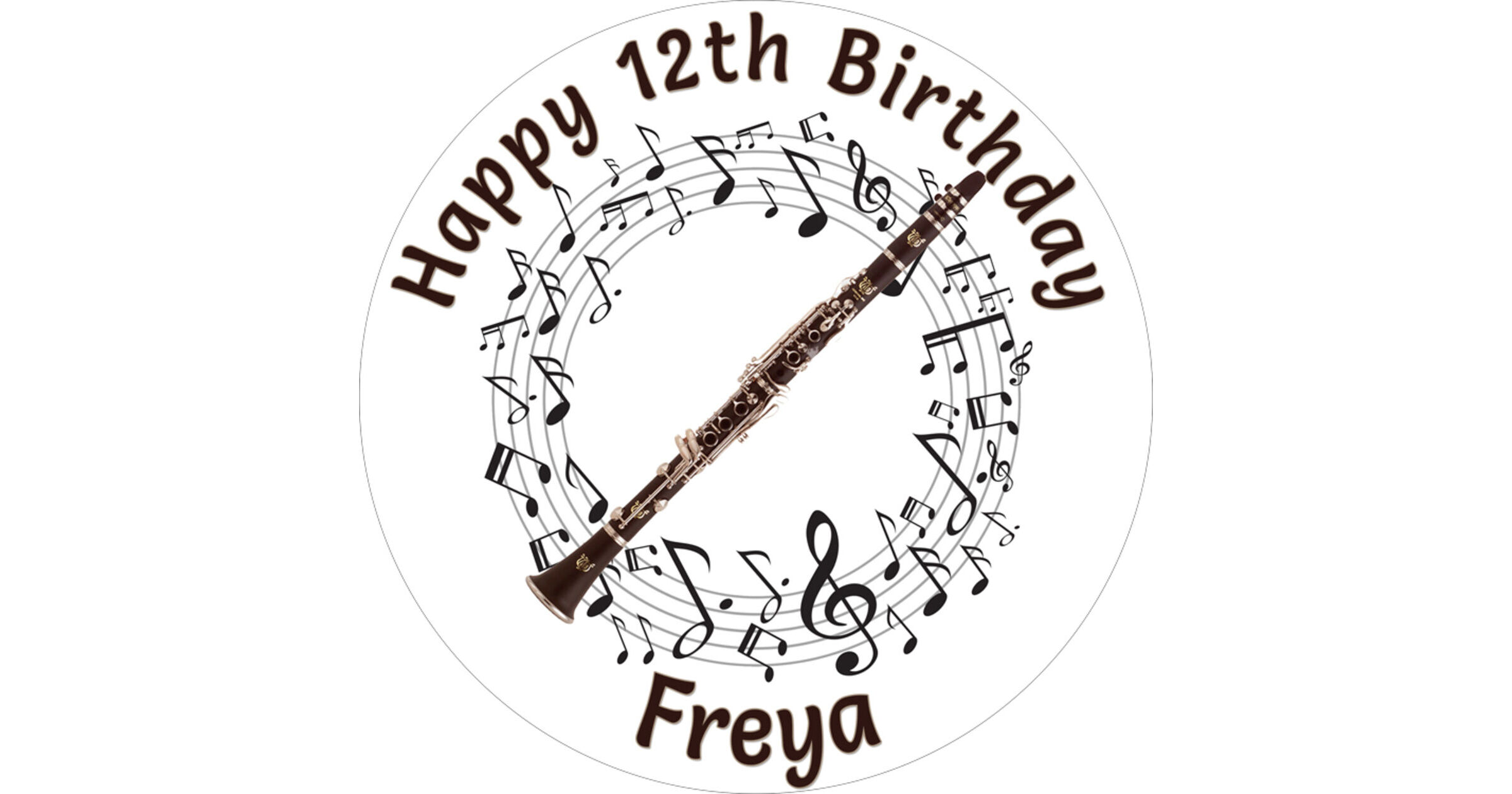 Clarinet (Round Cake Topper)