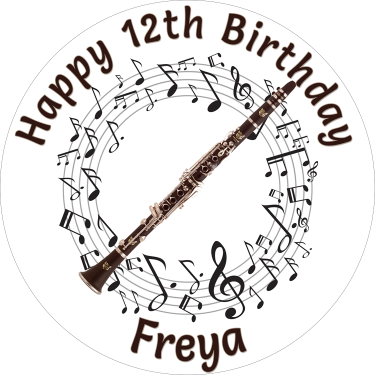 Clarinet (Round Cake Topper)