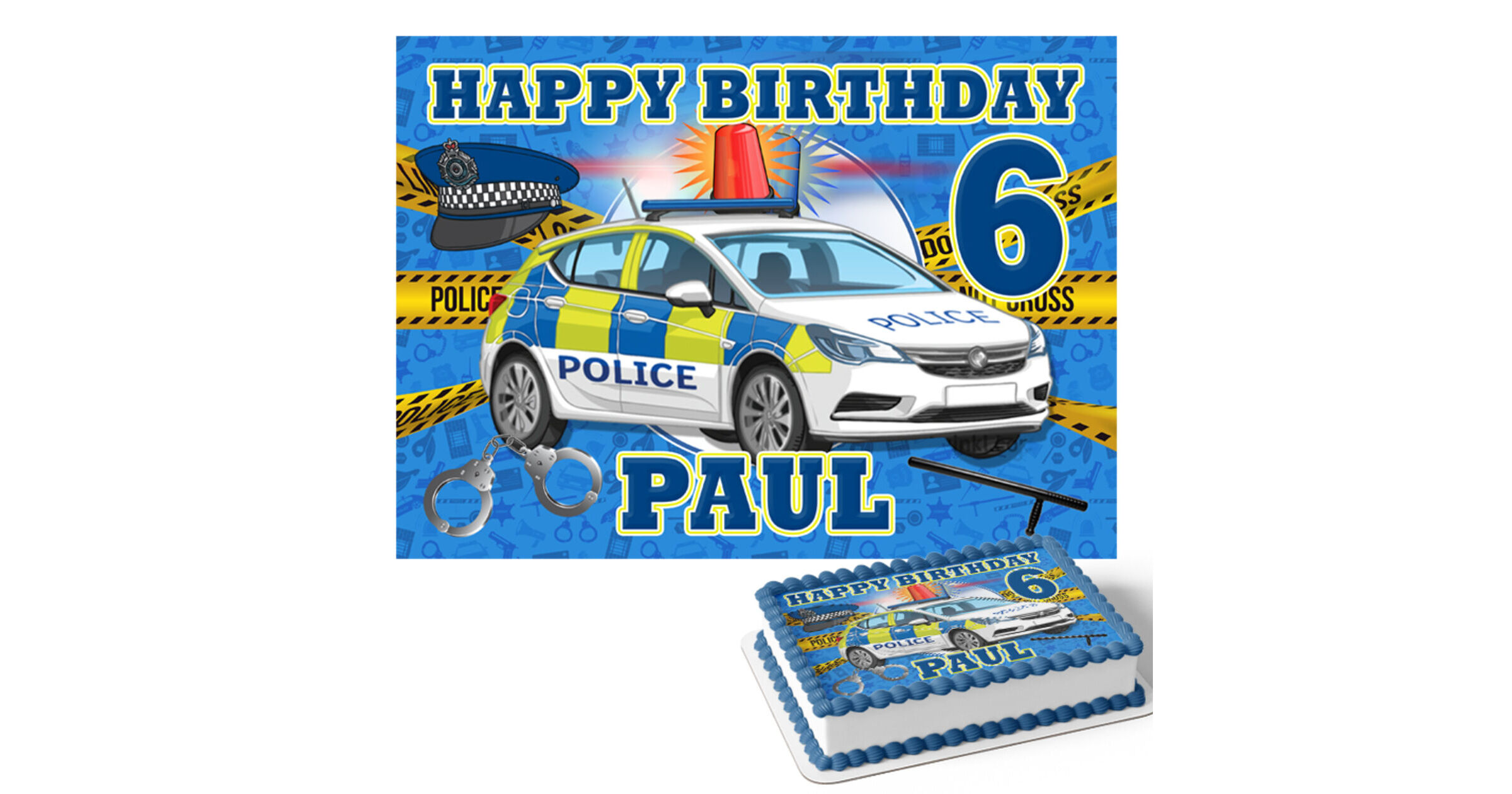Police (Rectangle Cake Topper)