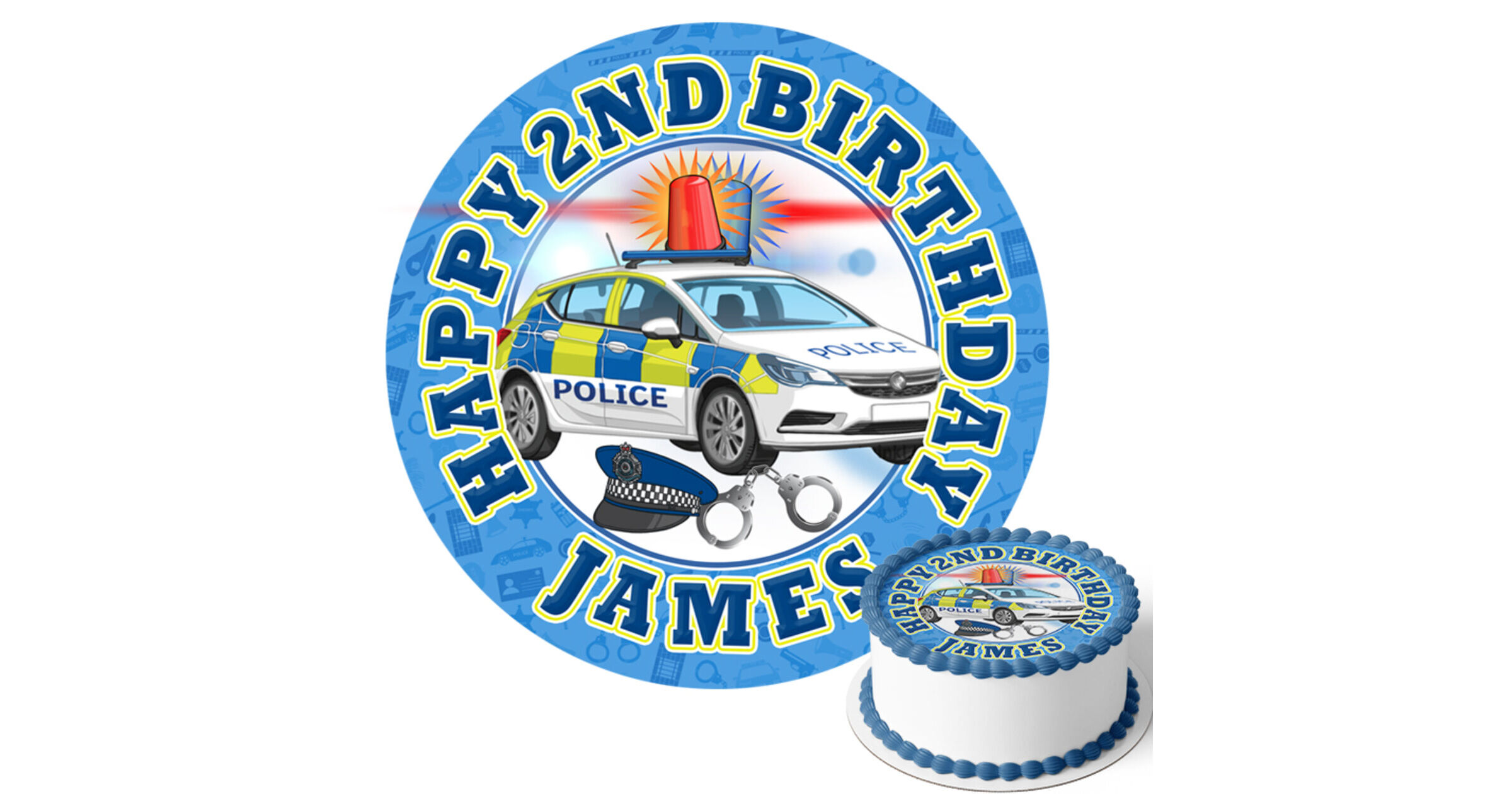 Police (Round Cake Topper)