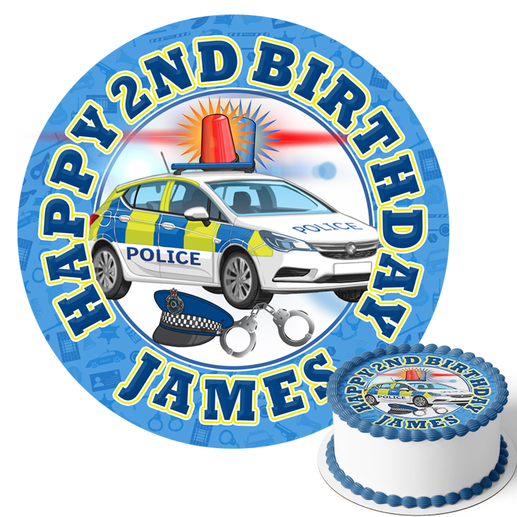 Police (Round Cake Topper)