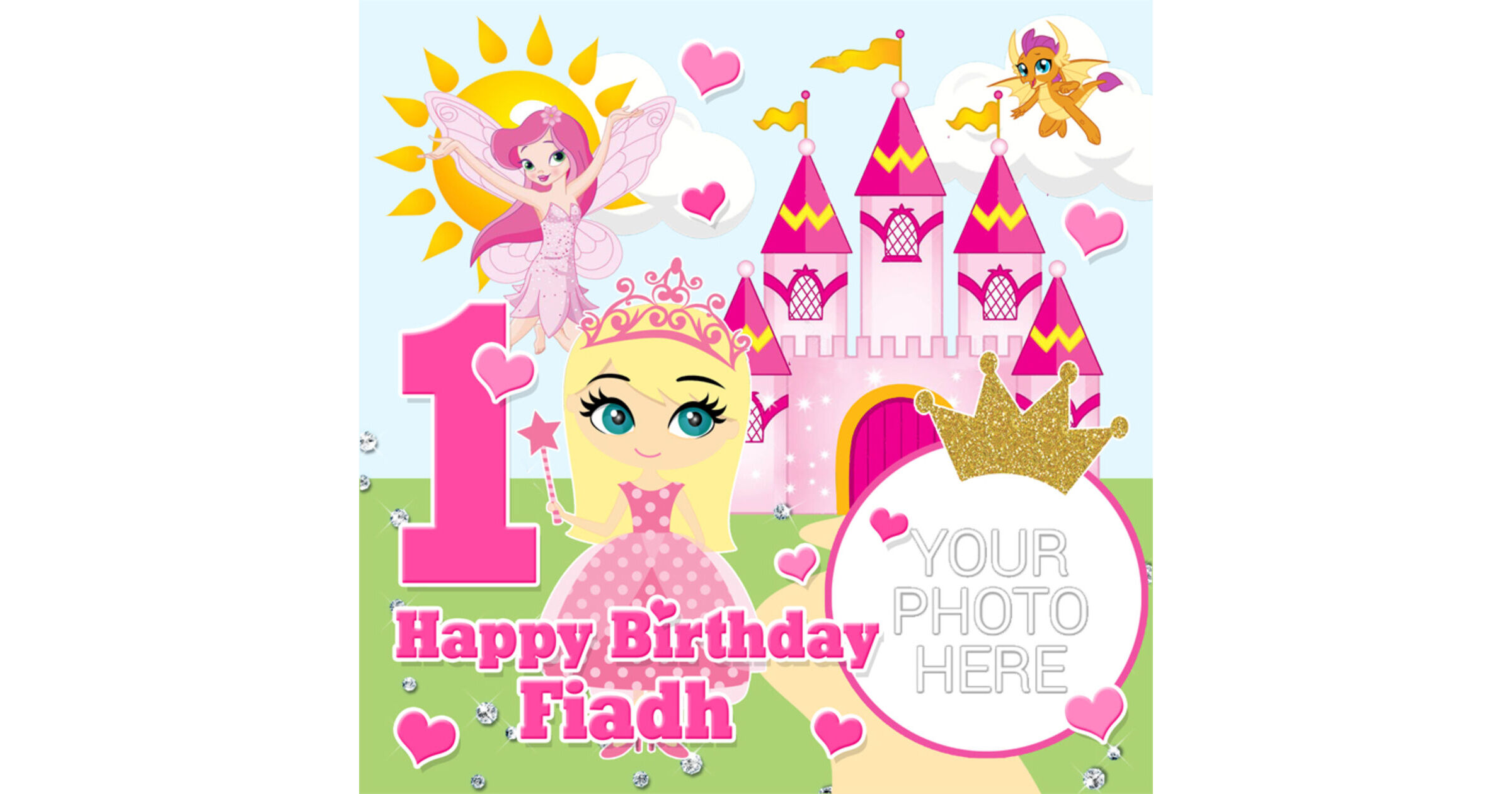 Princess (Square Cake Topper)