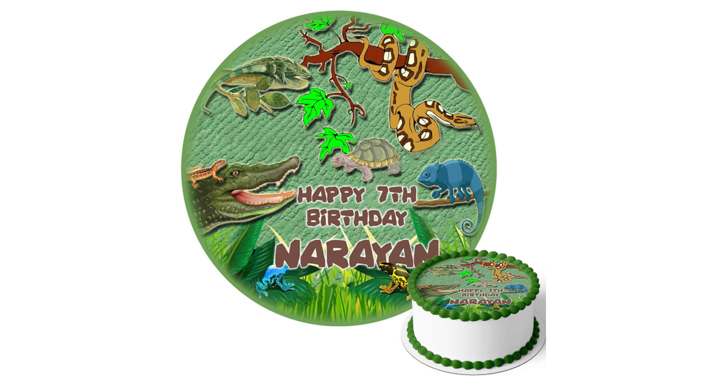 Reptile (Round Cake Topper)