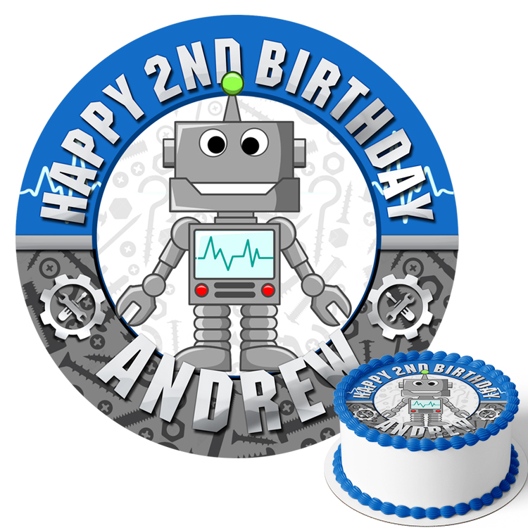 Robot (Round Cake Topper)