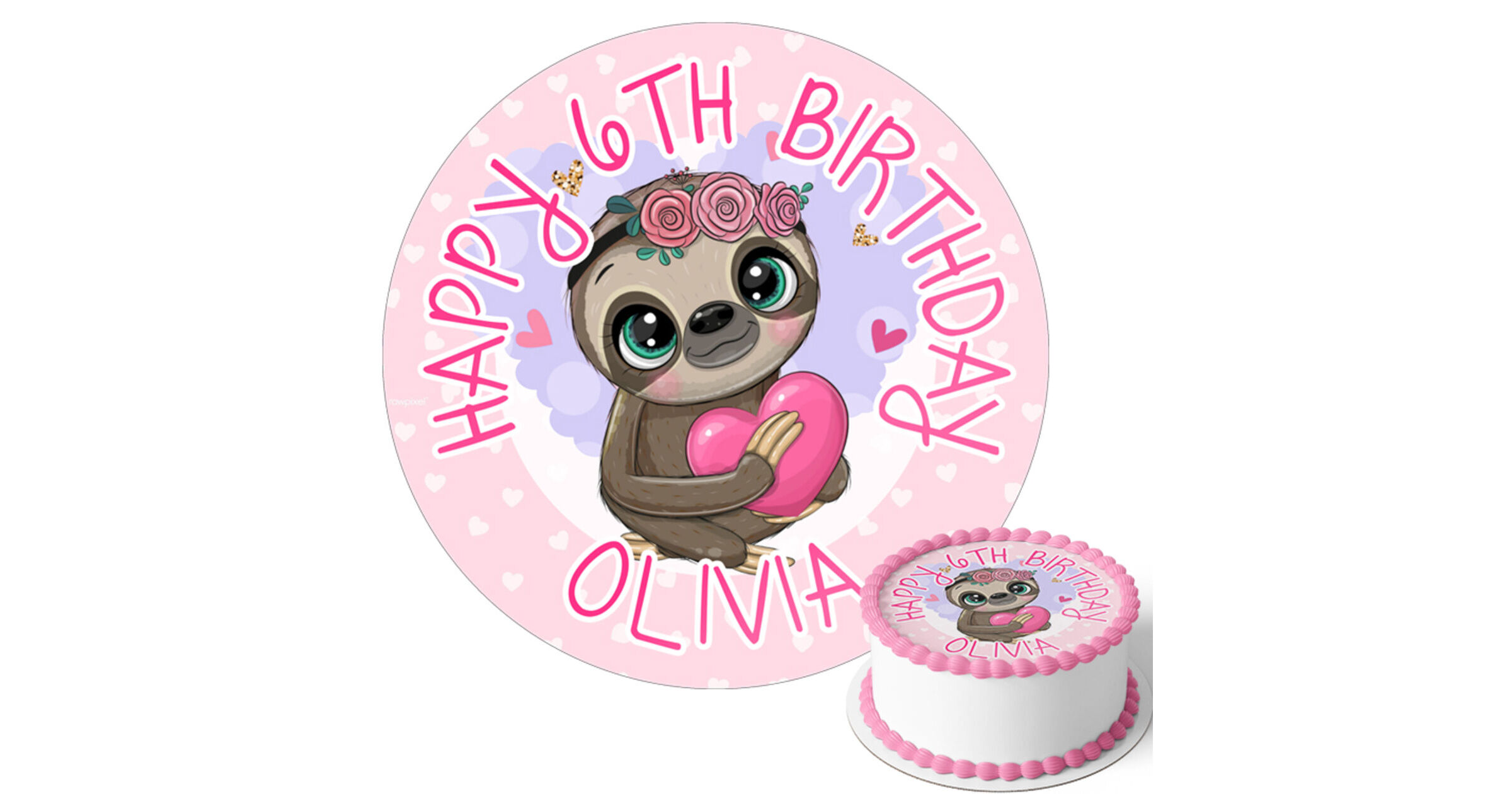 Sloth (Round Cake Topper)
