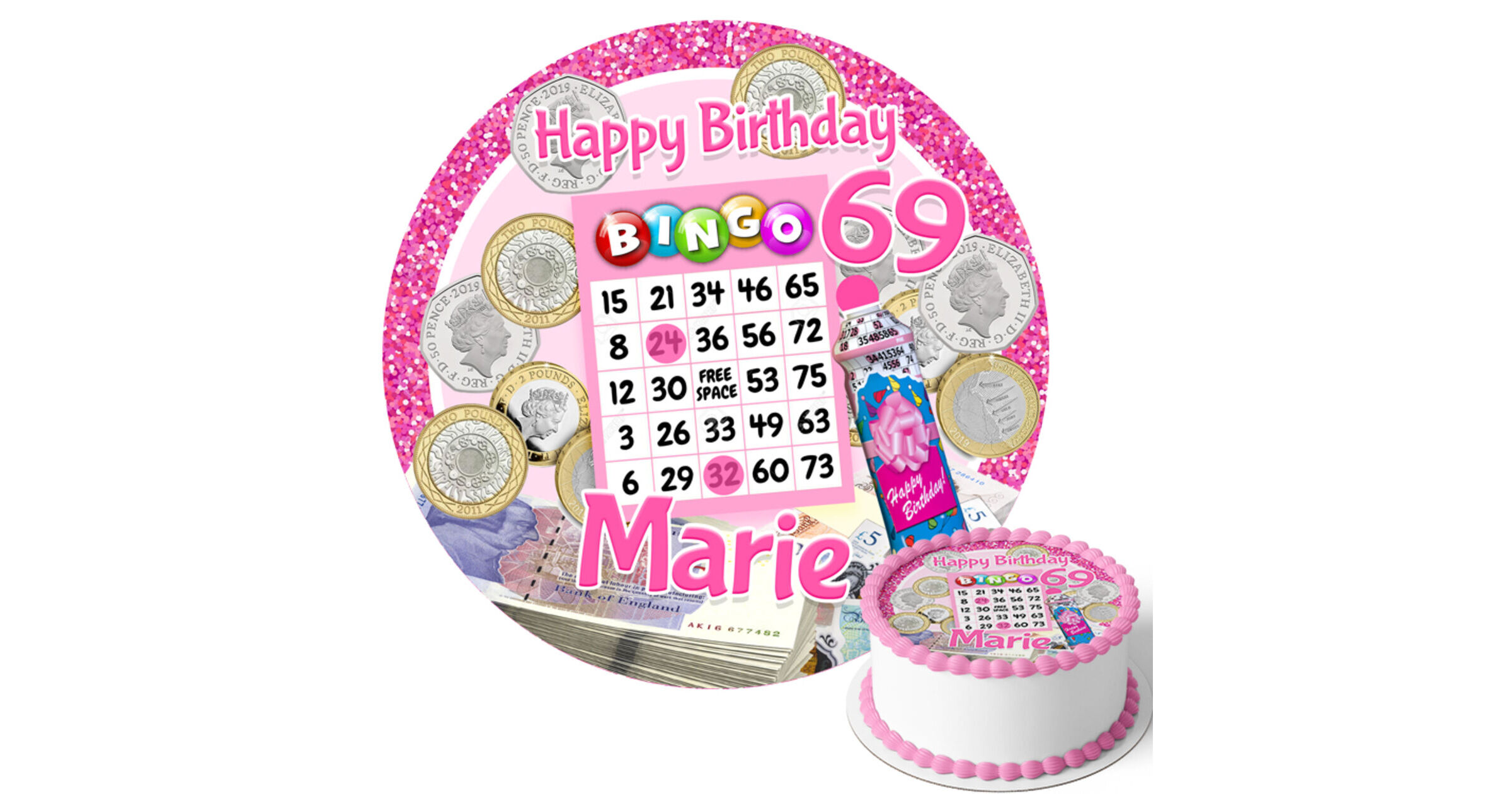 Bingo (Round Cake Topper)