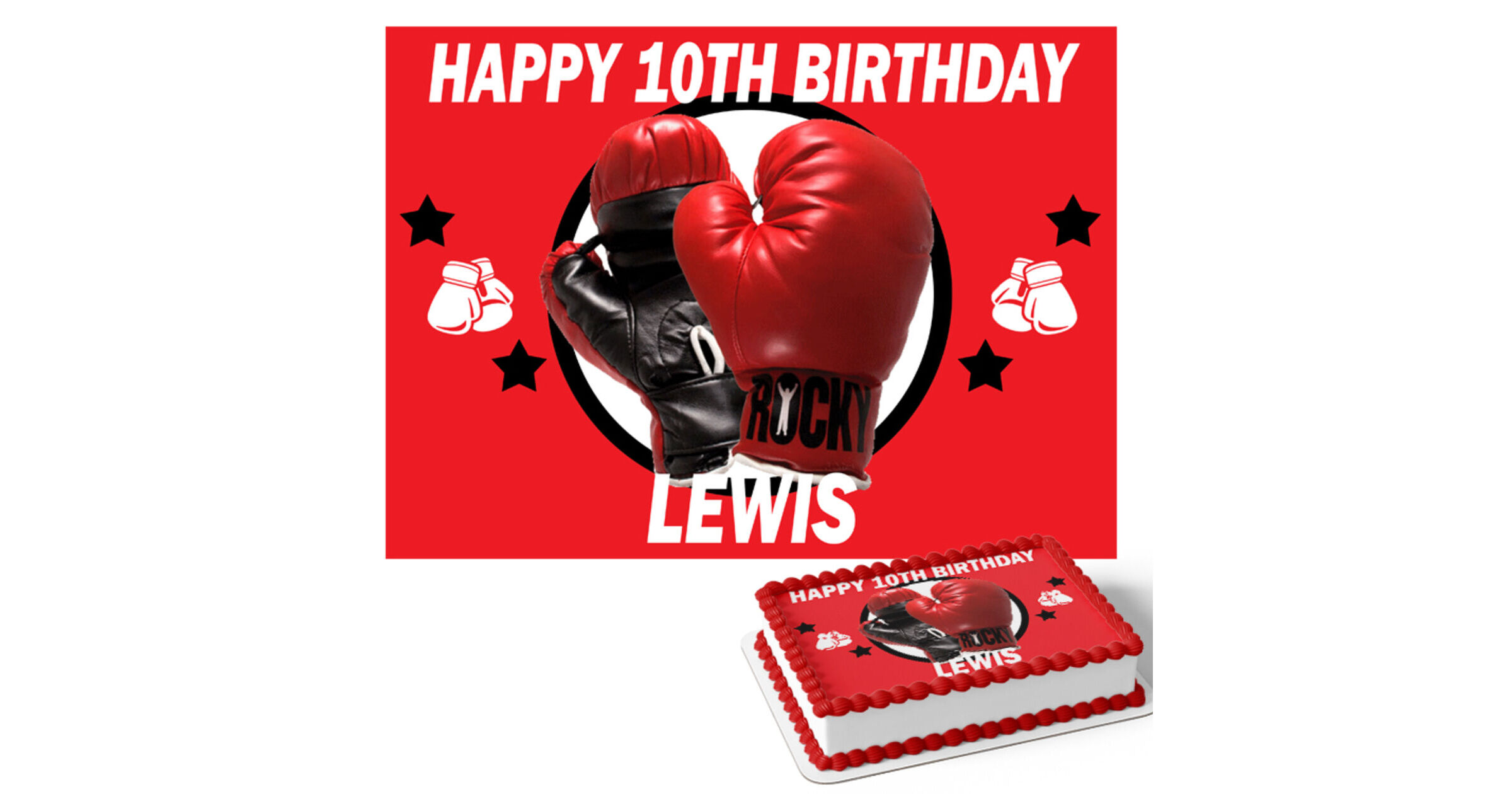 Boxing (Rectangle Cake Topper)