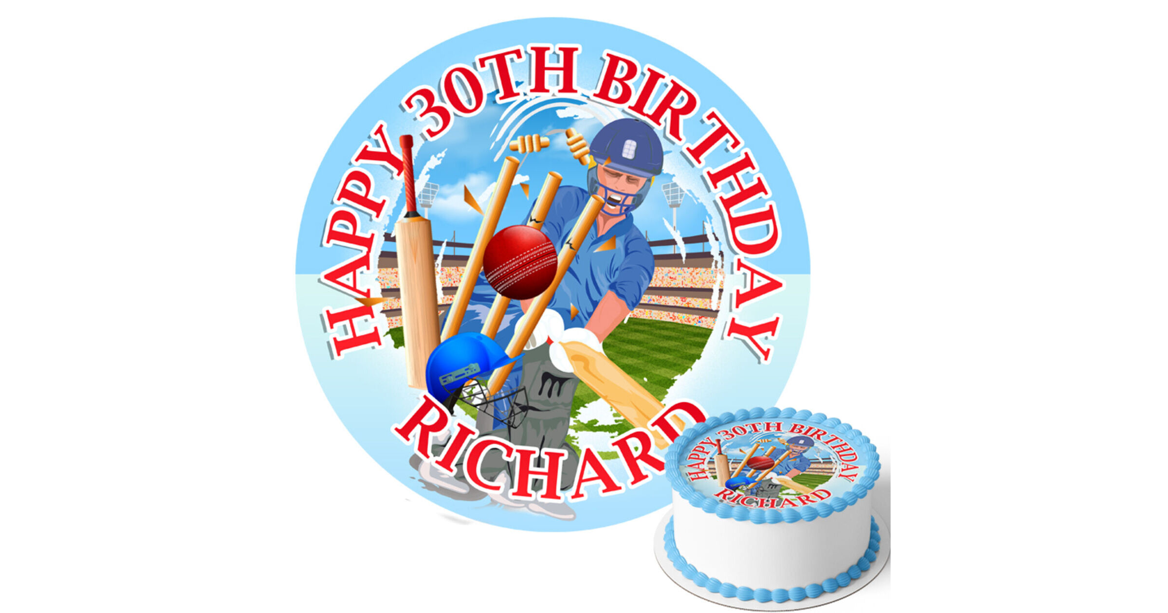 Cricket (Round Cake Topper)