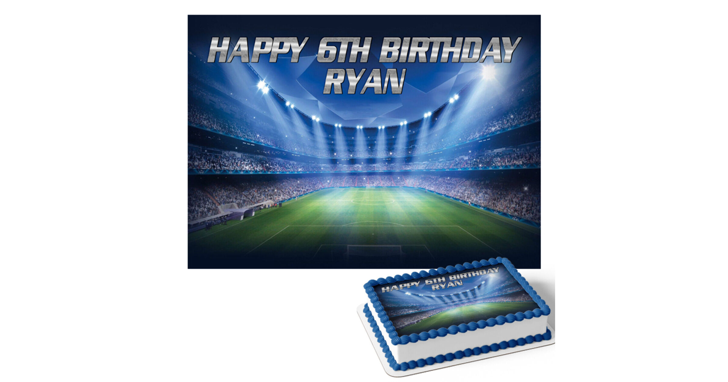 Football Stadium (Rectangle Cake Topper)
