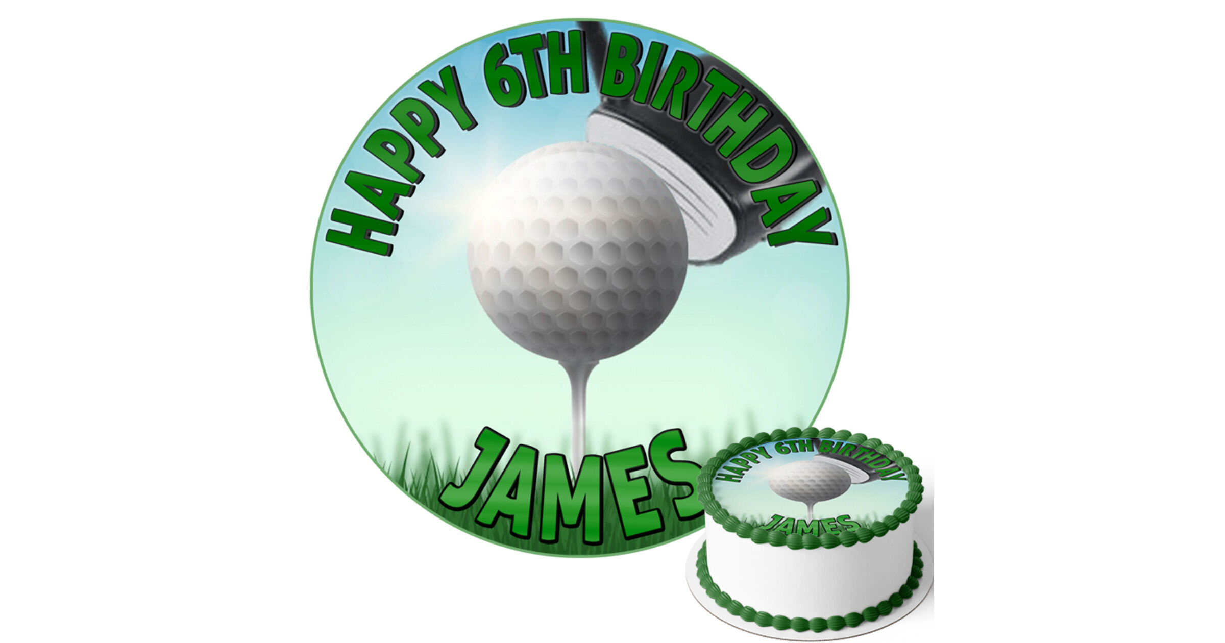 Golf (Round Cake Topper)