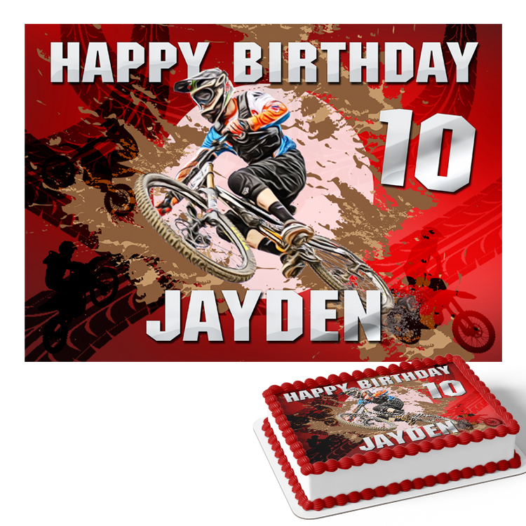 Mountain Bike (Rectangle Cake Topper)