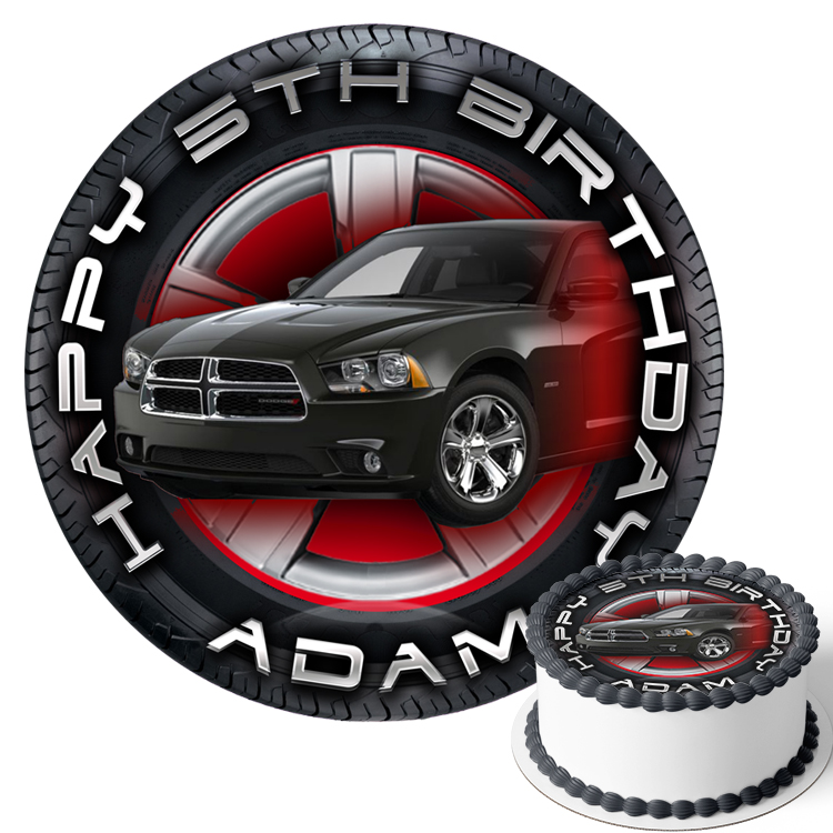 Dodge Car (Round Cake Topper)