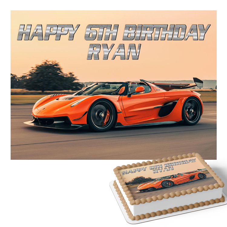 Sports Car (Rectangle Cake Topper)