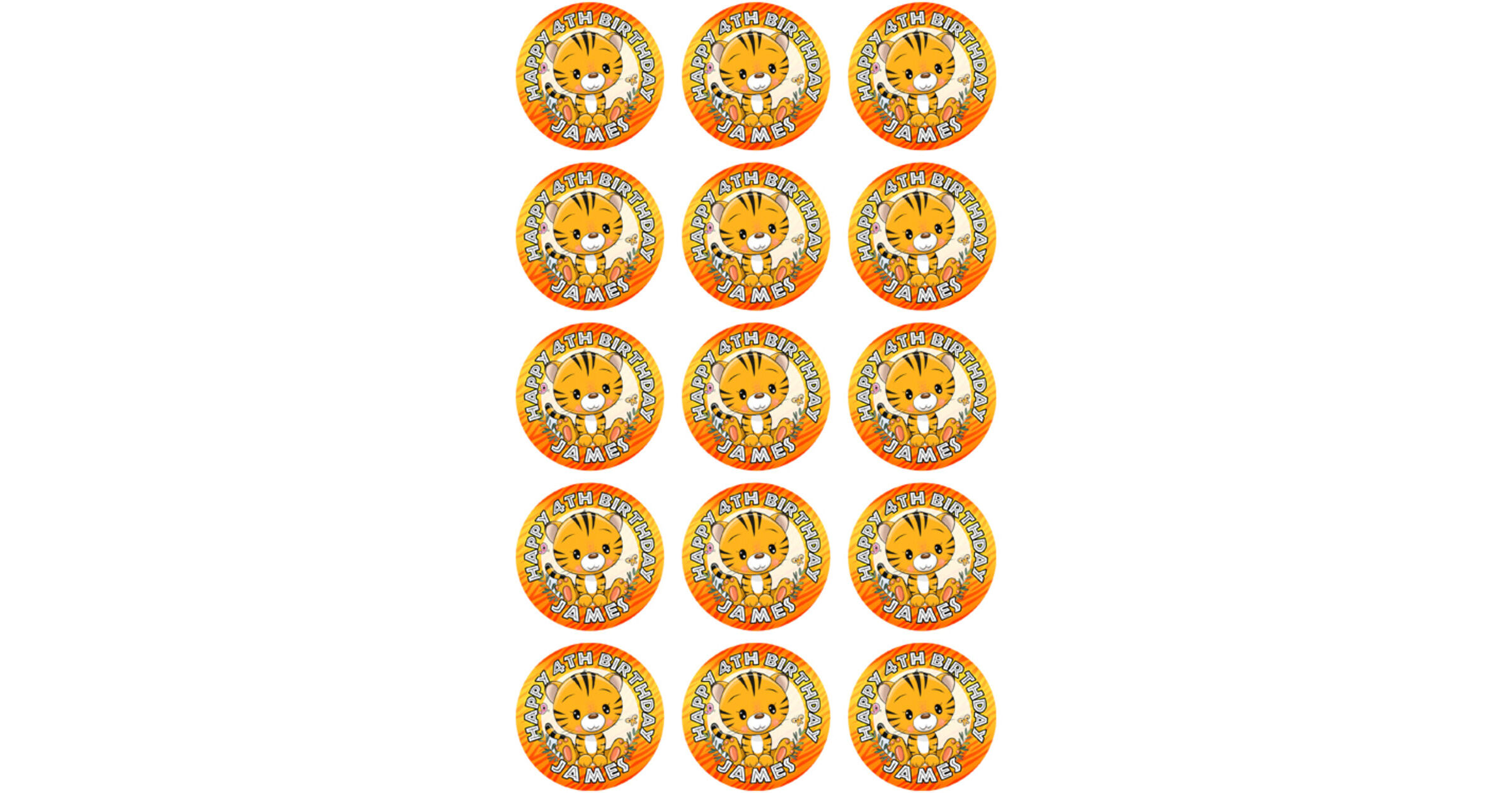 Cute Tiger (Cupcake Toppers)
