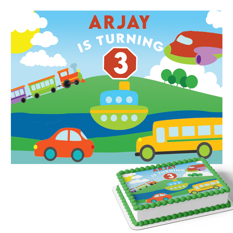 Kids Train (Rectangle Cake Topper)