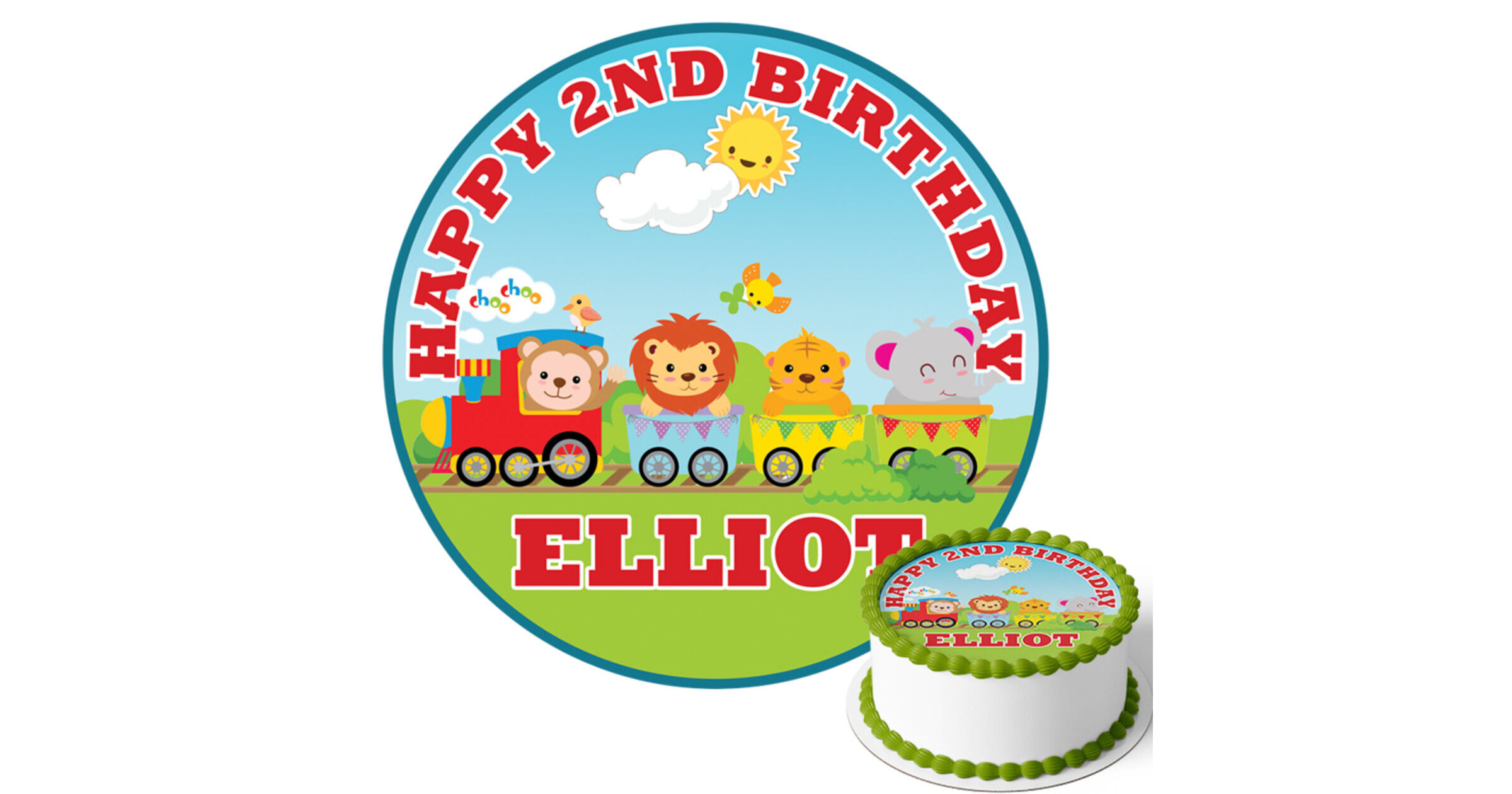 Kids Train (Round Cake Topper)