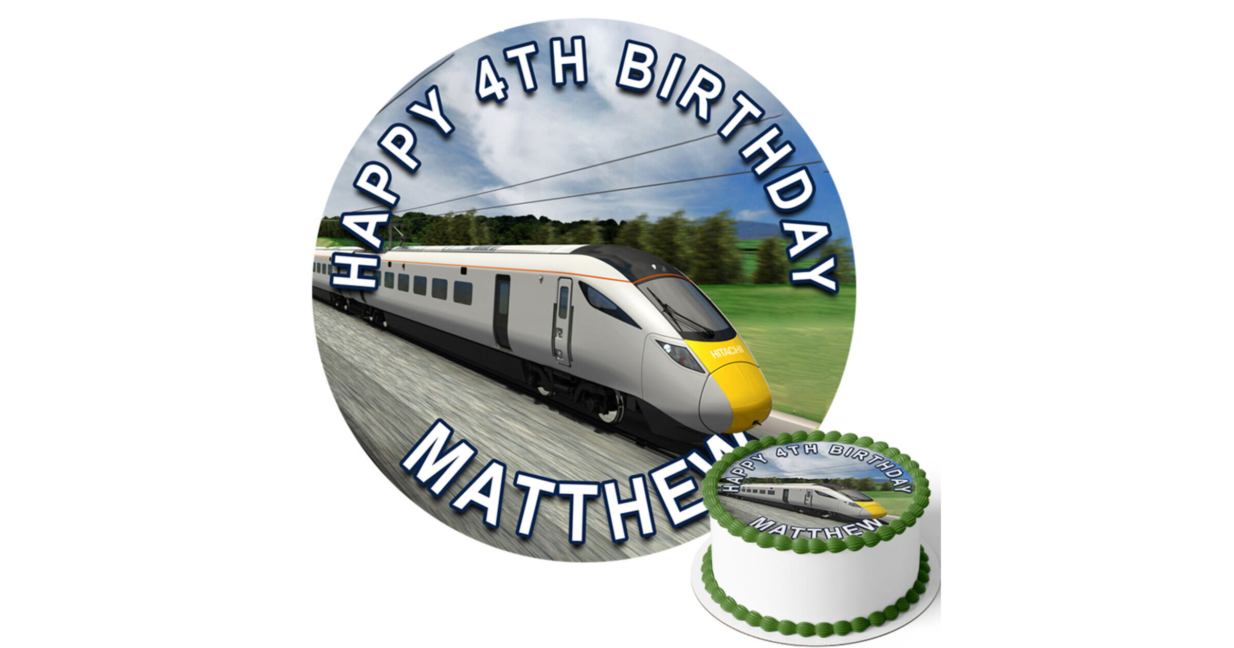 Super Fast Train (Round Cake Topper)