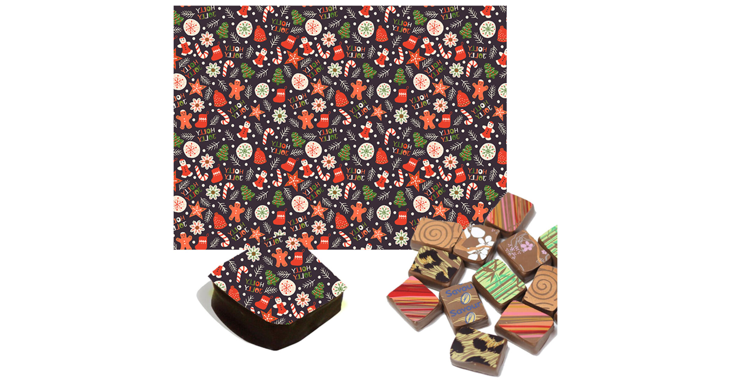 Holly Jolly Chocolate Transfers