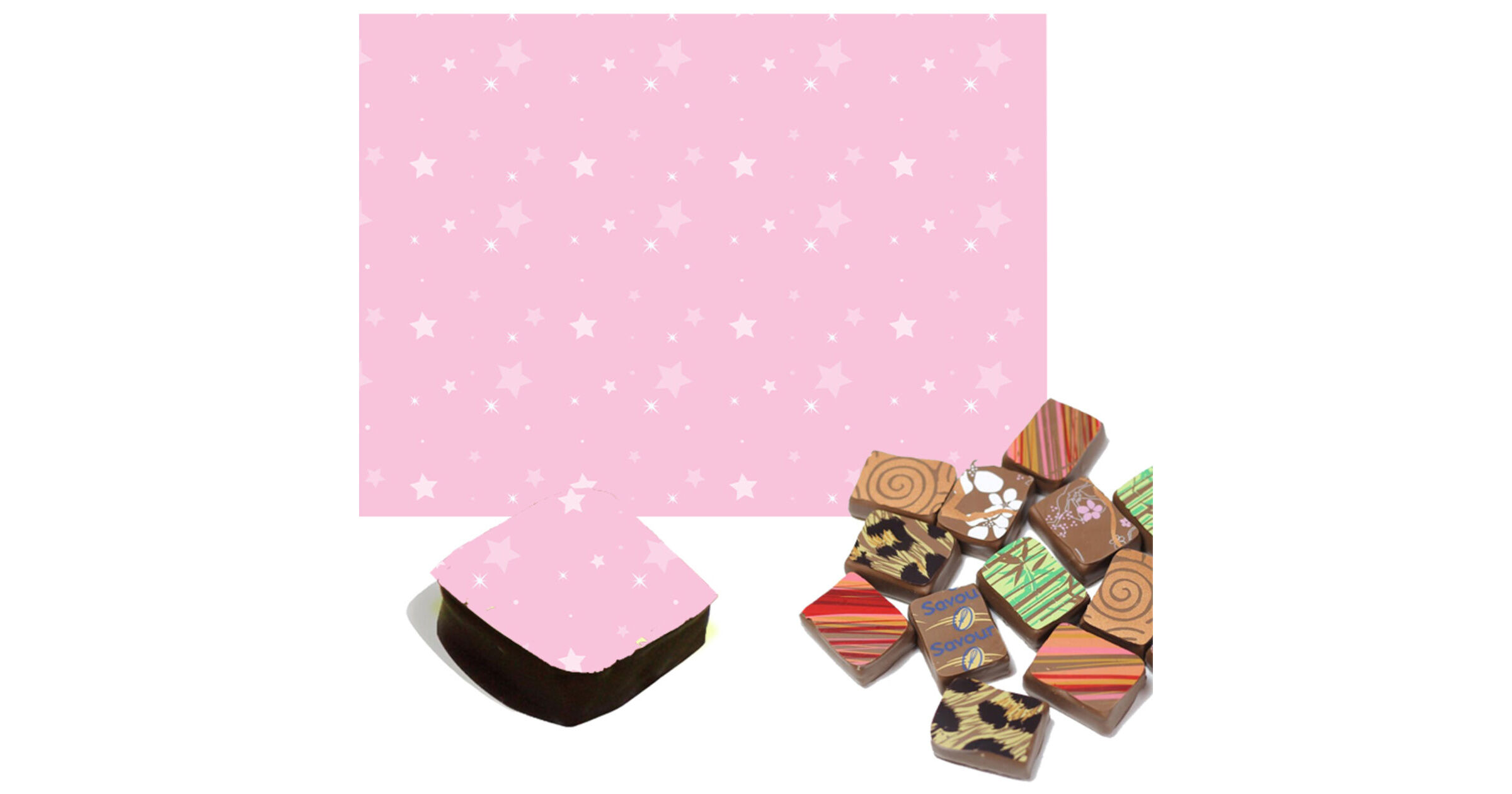 Pink Stars Chocolate Transfers