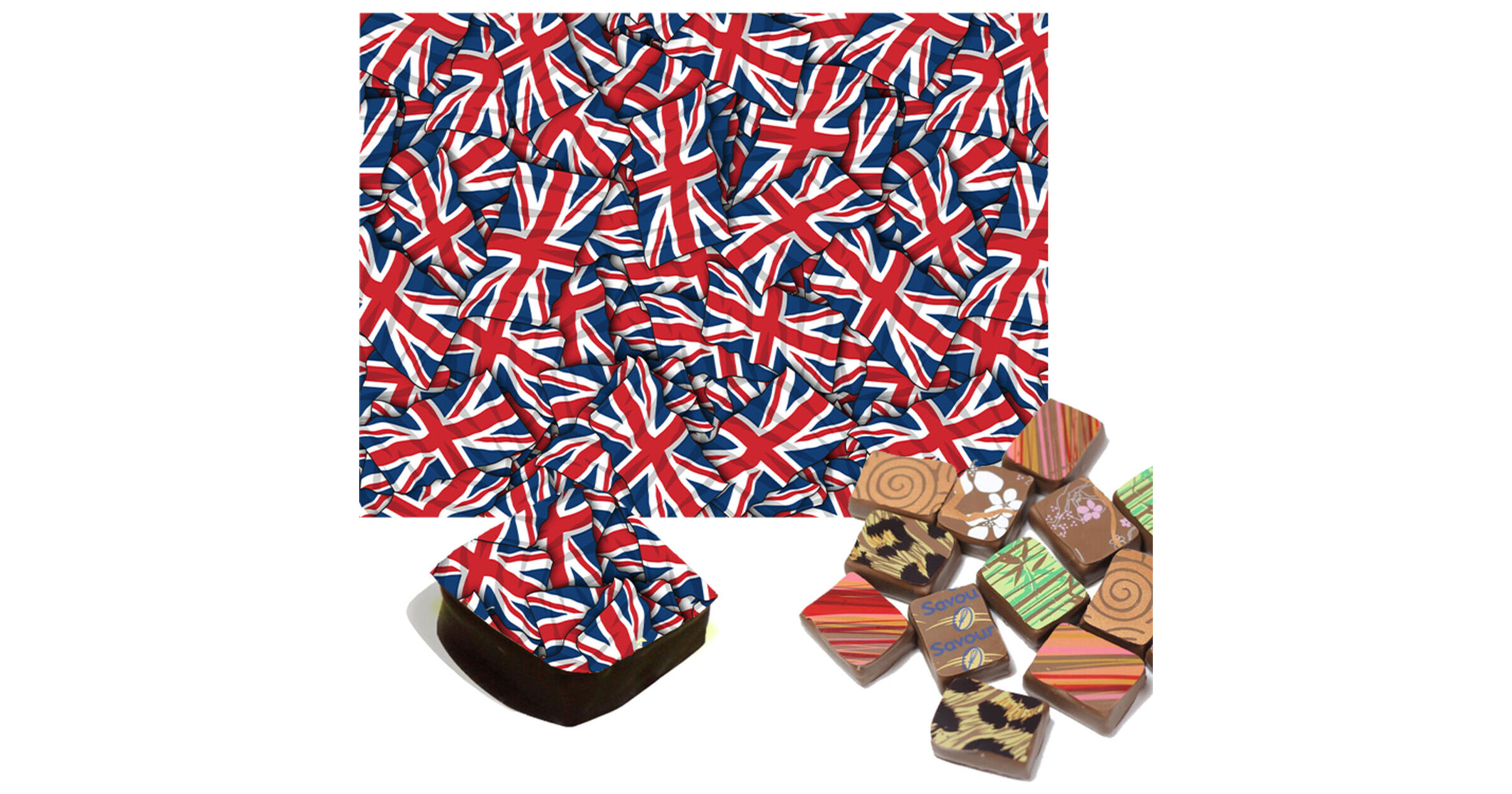 Union Jack Flag Chocolate Transfers