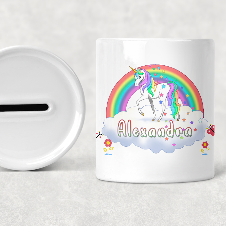 Unicorn (Rainbow) Themed Money Box