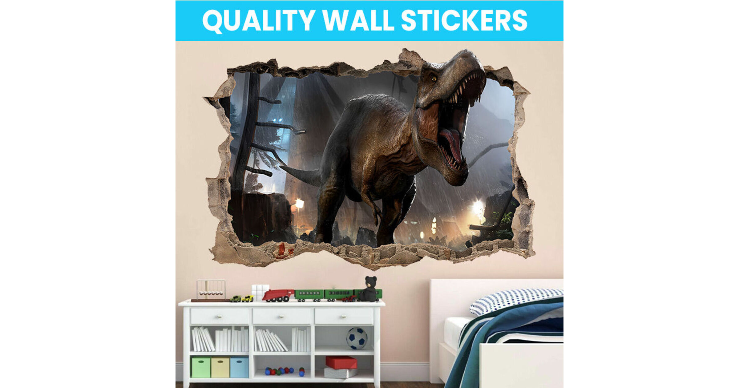 T Rex Dinosaur Wall Decal Sticker Mural Poster Print Art Home Bedroom ...